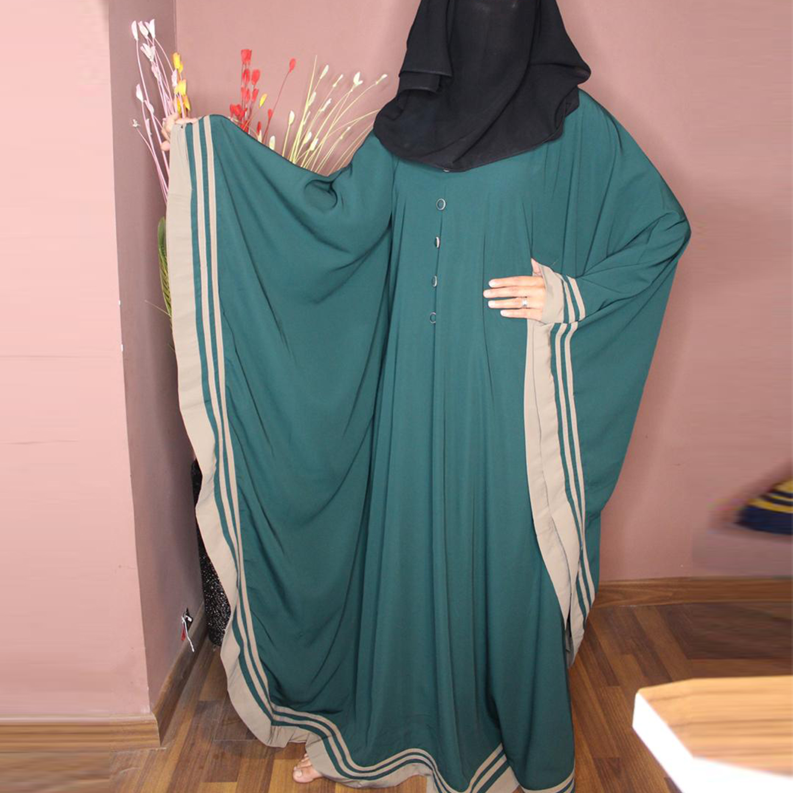 Peacock green Arabian Abaya - The Abaya Store